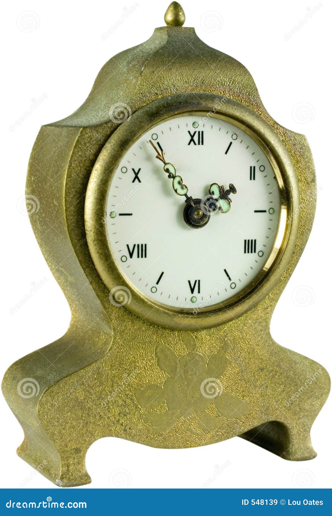Antique Alarm Clock On A White Background And Using The Isolate ...