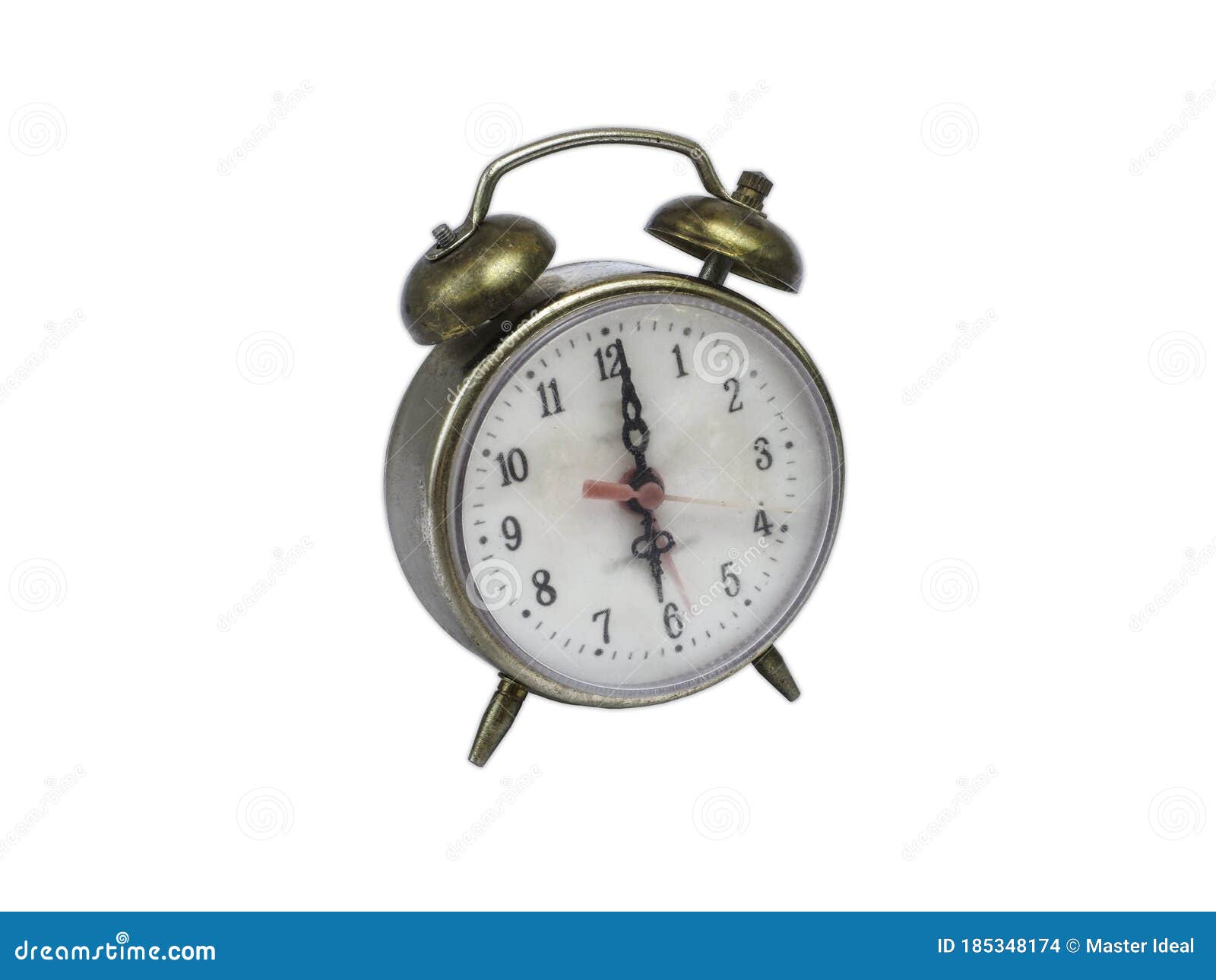 Antique Alarm Clock on a White Background and Using the Isolate ...