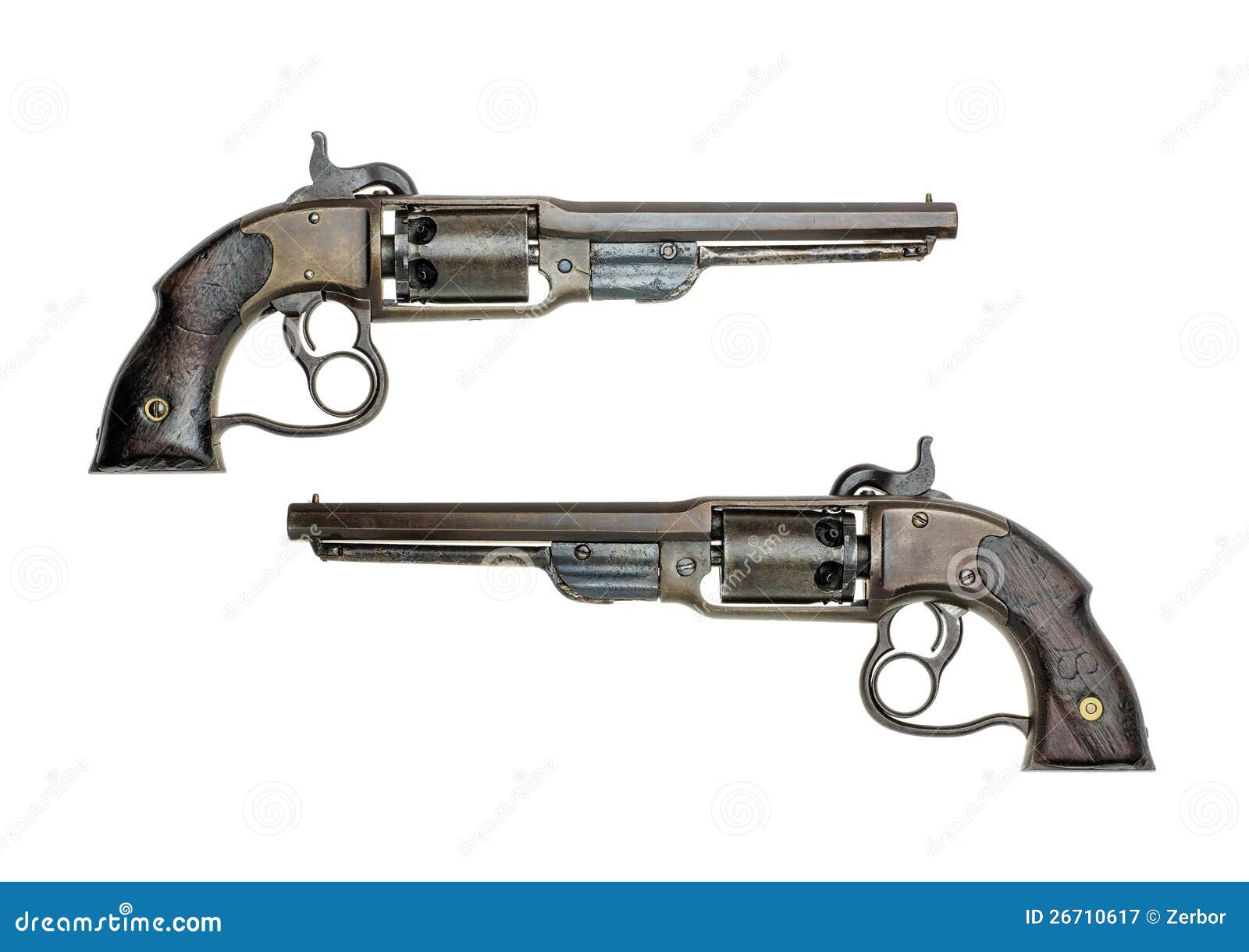 Antique American Savage Percussion Revolver Stock Image - Image of ...
