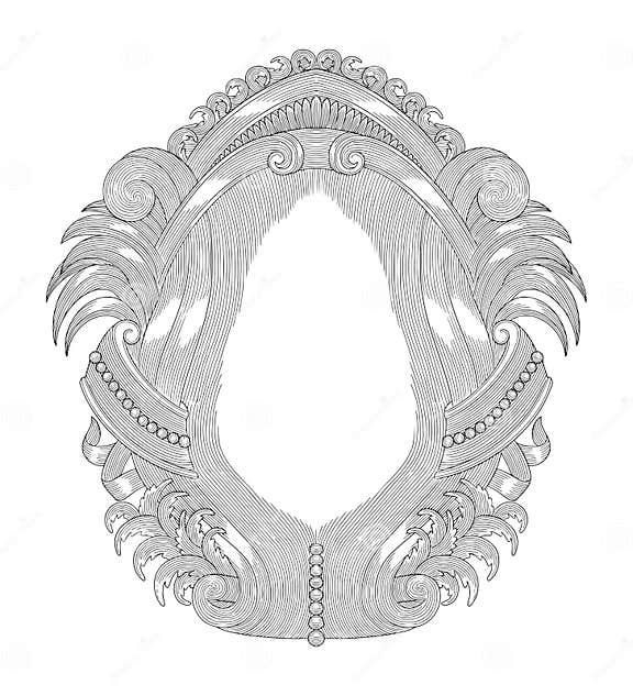 Antique Ancient Frame Engraving Vector Illustration Stock Illustration ...