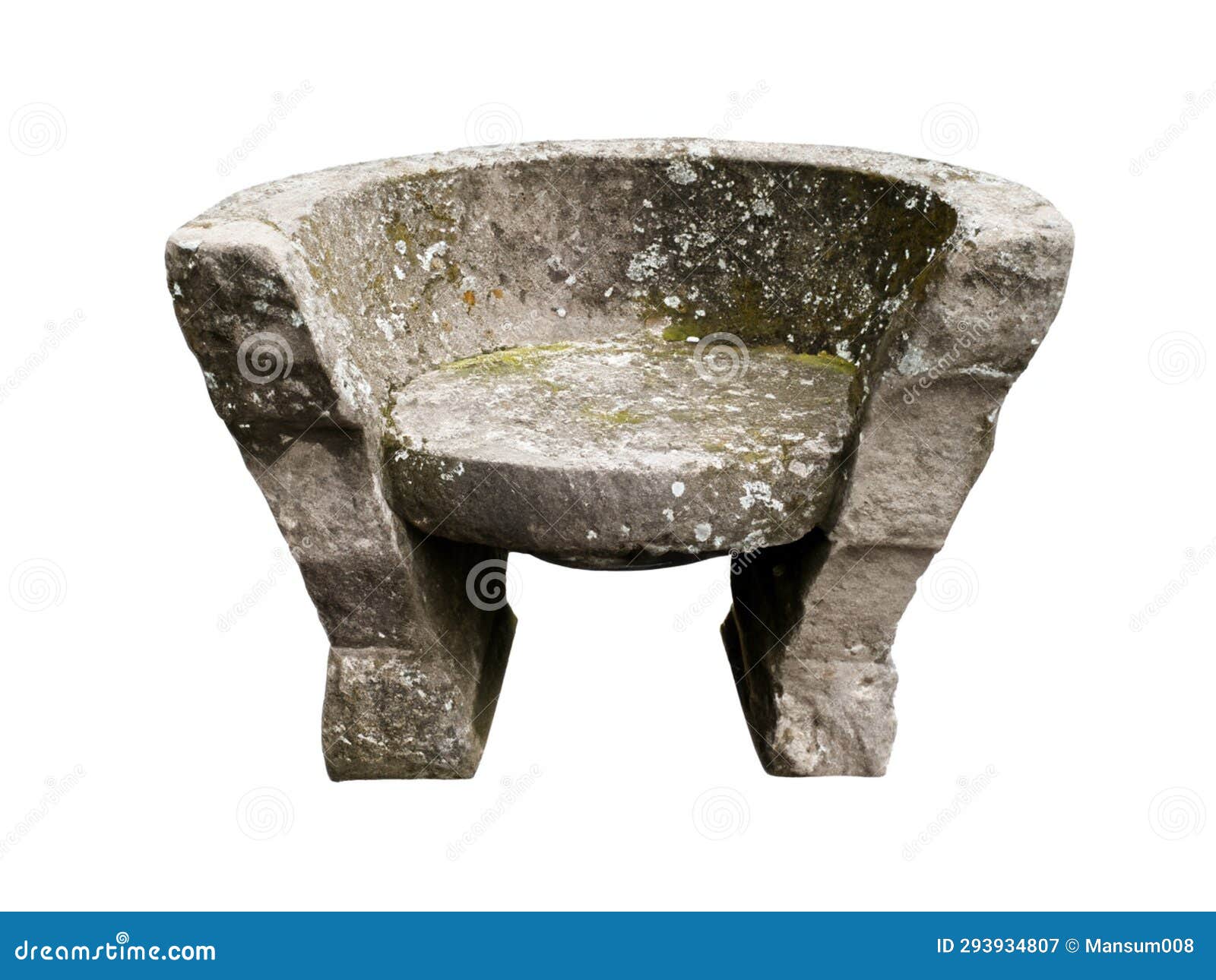 Antique Ancient Stone Chair Isolated on a White Background Stock Image ...