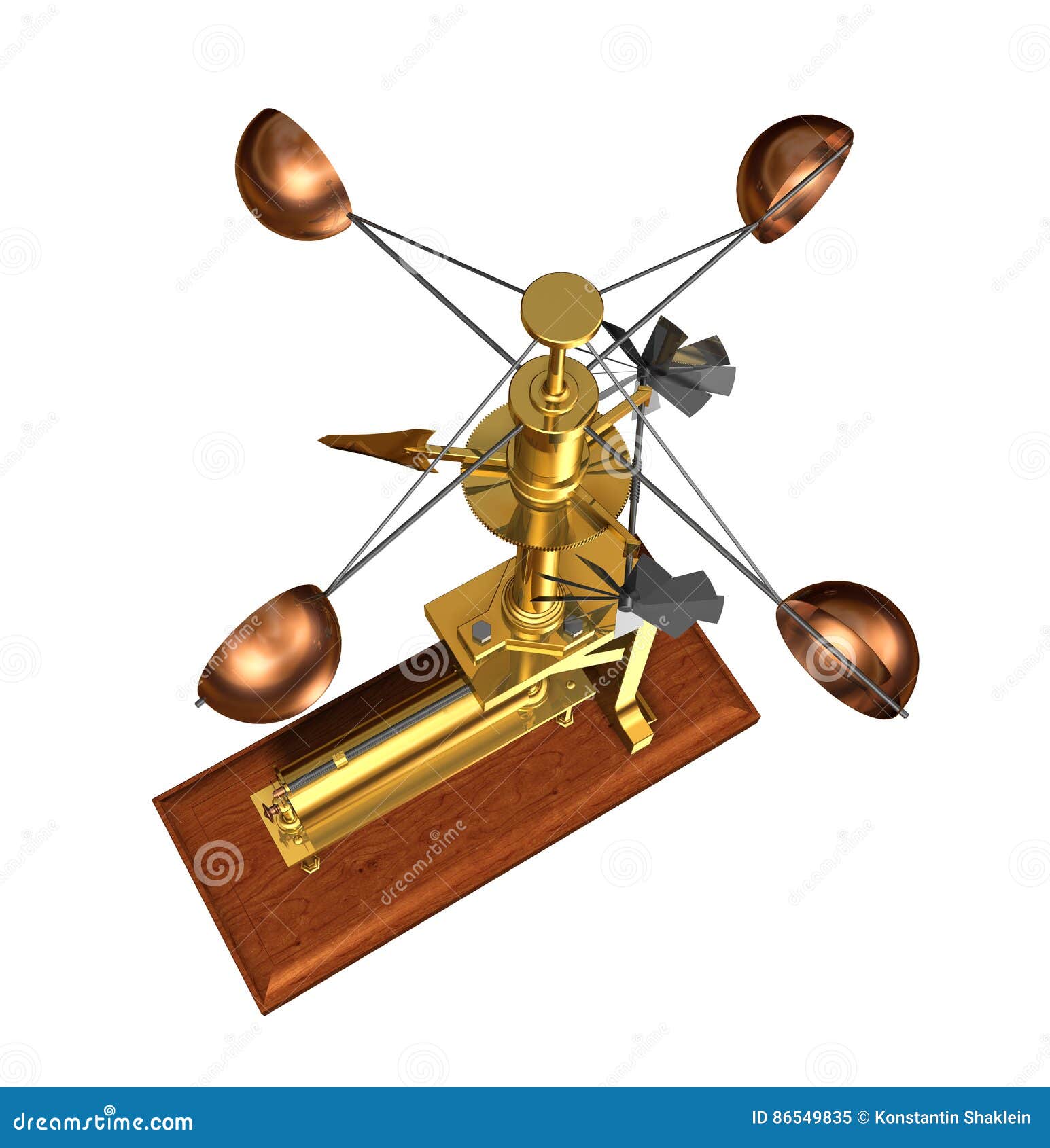 Antique Anemometer On Map Of The Winds Royalty-Free Stock Photography ...