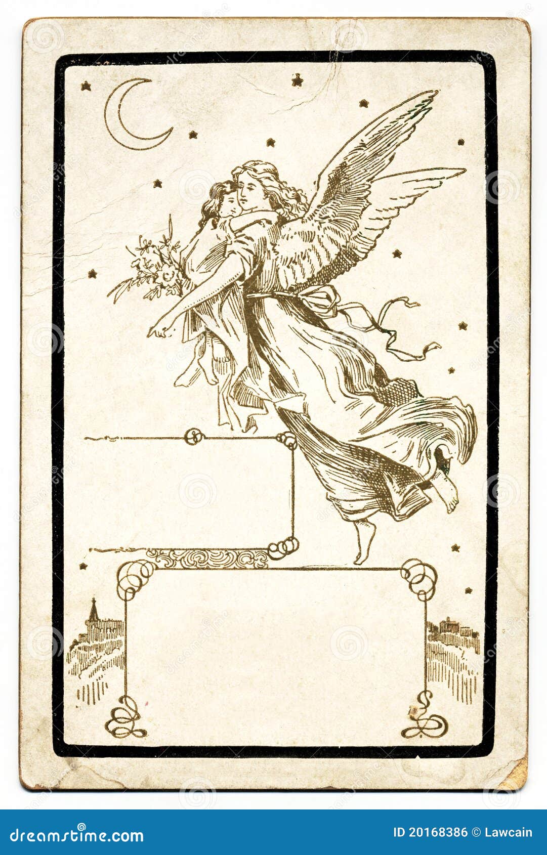 Antique Angel Card stock illustration. Illustration of communication ...