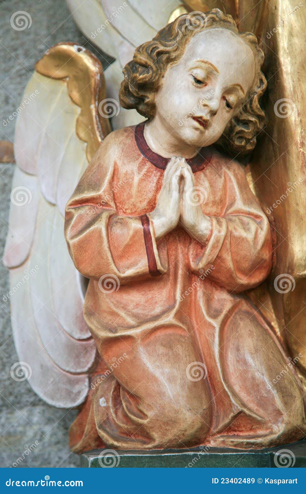 Antique angel figurine stock image. Image of carved, religion - 23402489