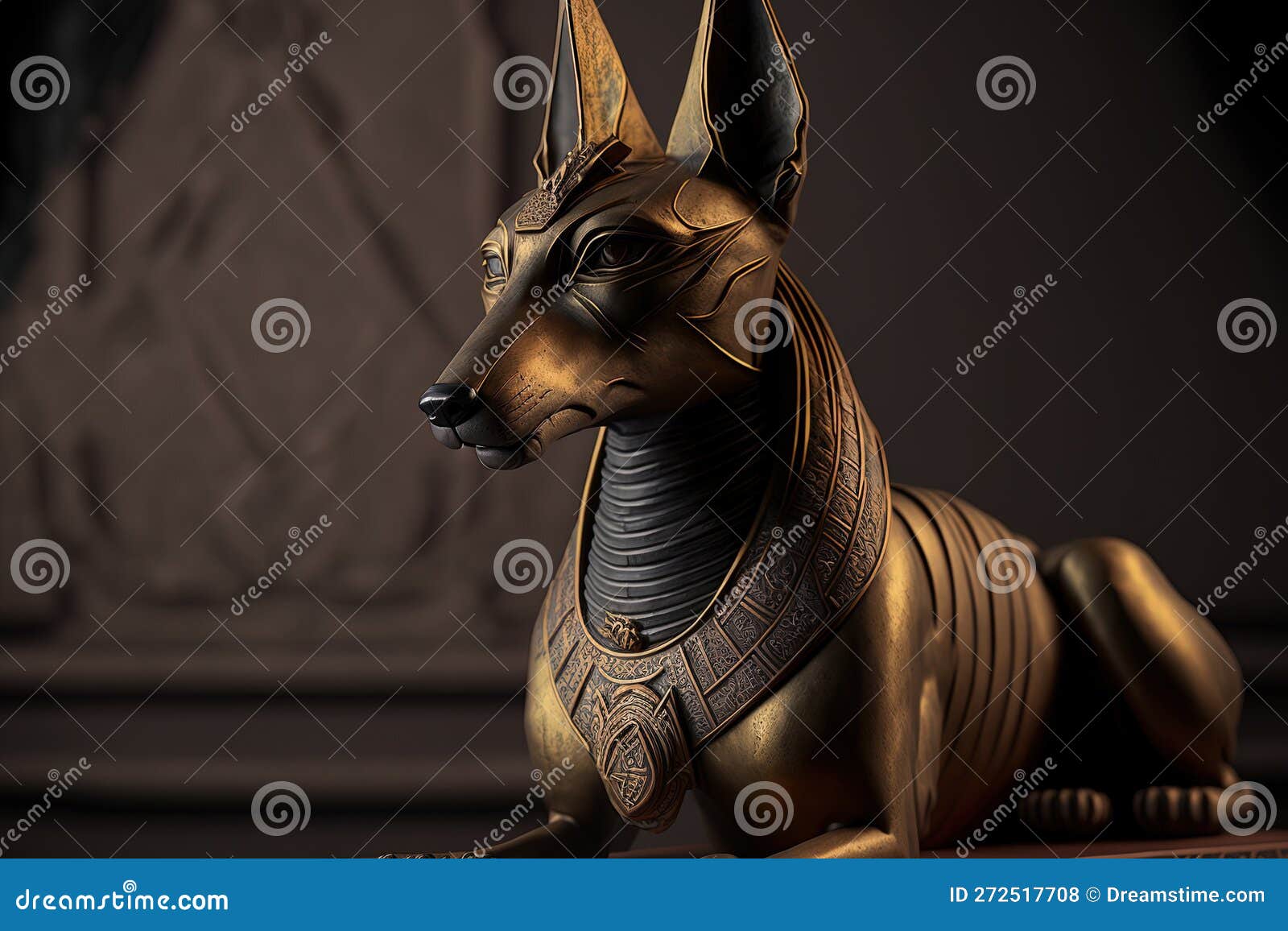 Antique Anubis Statue from Egypt Stock Illustration - Illustration of ...
