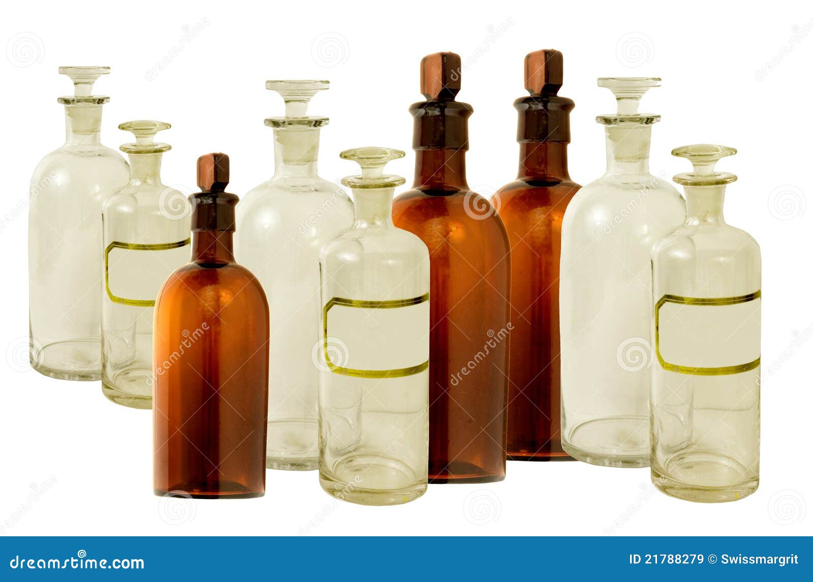 Antique apothecary bottles stock image. Image of reaction - 21788279