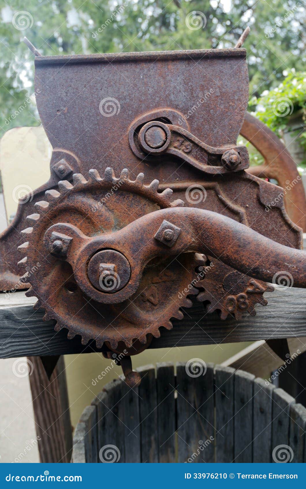Antique Apple Cider Press stock photo. Image of rusty - 33976210