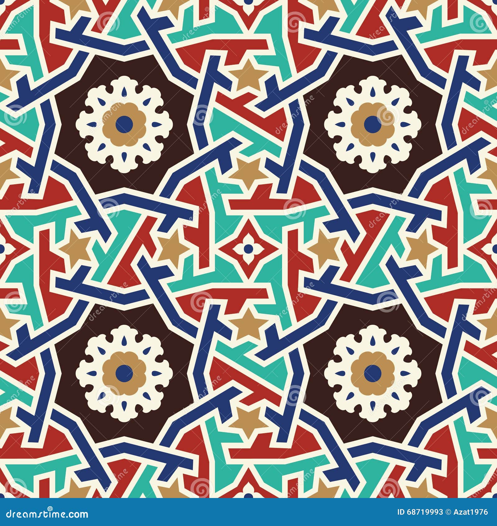 Antique Arabic Seamless Pattern Stock Vector - Illustration of islam ...