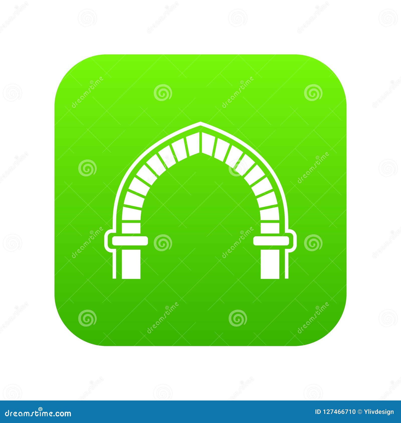 Antique Arch Icon Green Vector Stock Vector - Illustration of ...