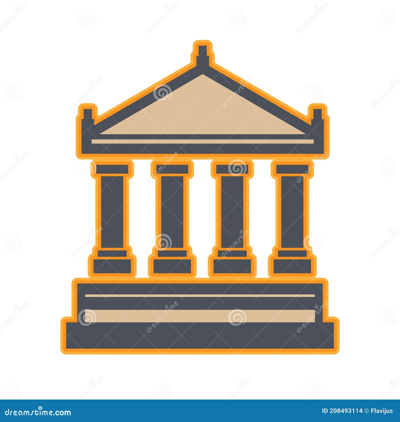 Antique Architecture Logo. Laconic Amphitheater Icon On Different ...