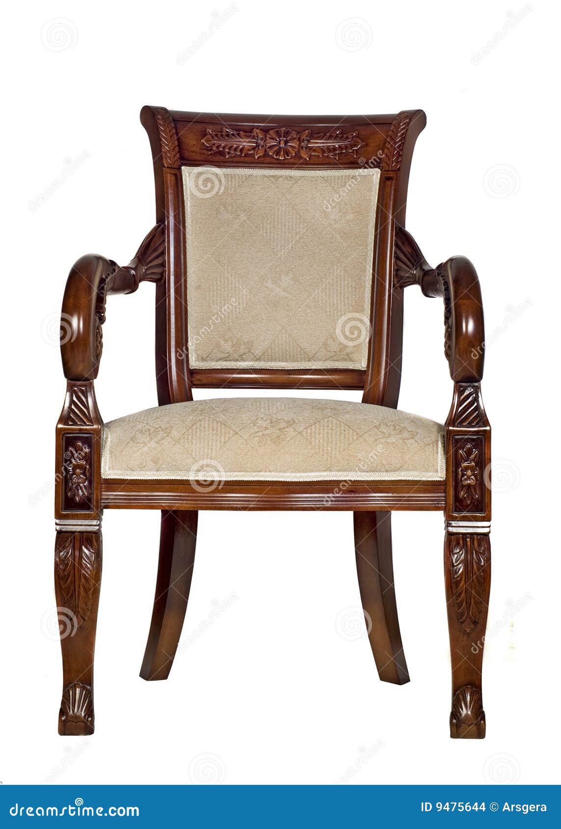 Antique Armchair Front View Stock Photo - Image of front, antique: 9475644