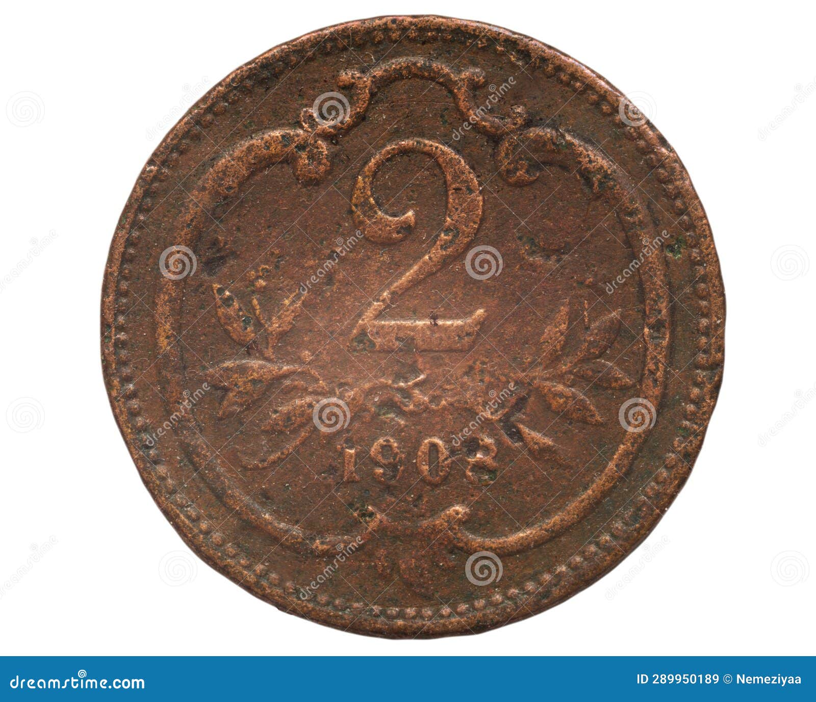 Antique Austrian Copper Coin Stock Image - Image of business, round ...