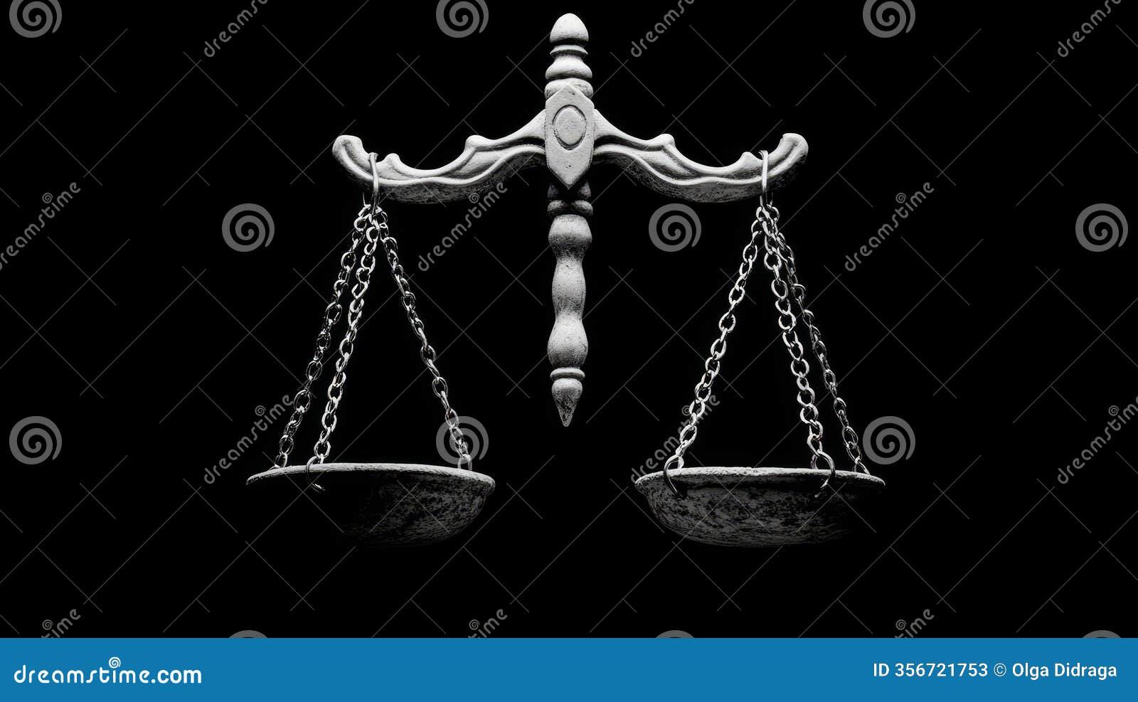 Antique Balance Scale on Black Background Symbolizing Justice and ...