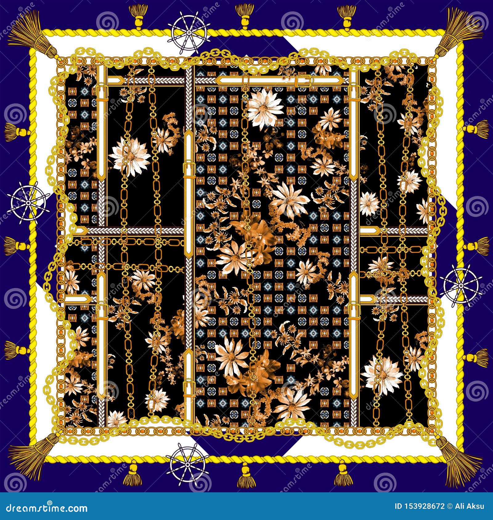 Decorative Flower Chain Stock Illustrations – 4,079 Decorative Flower ...