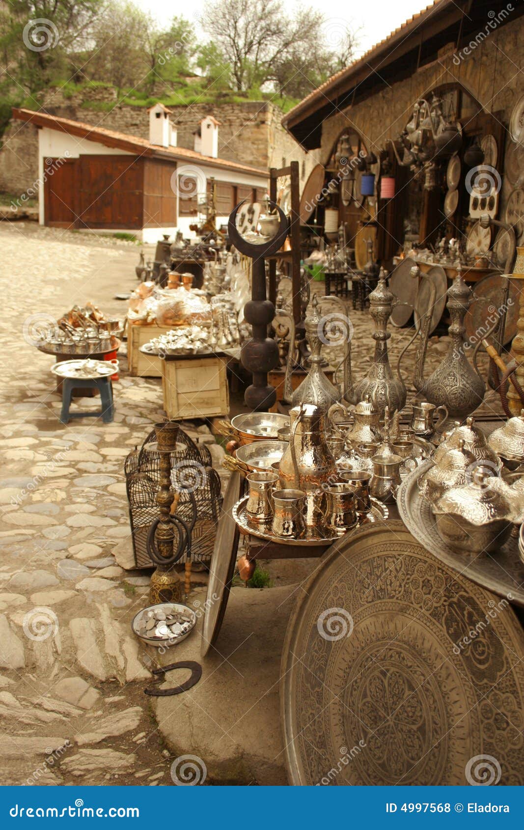 Antique bazaar at street stock photo. Image of kettle - 4997568