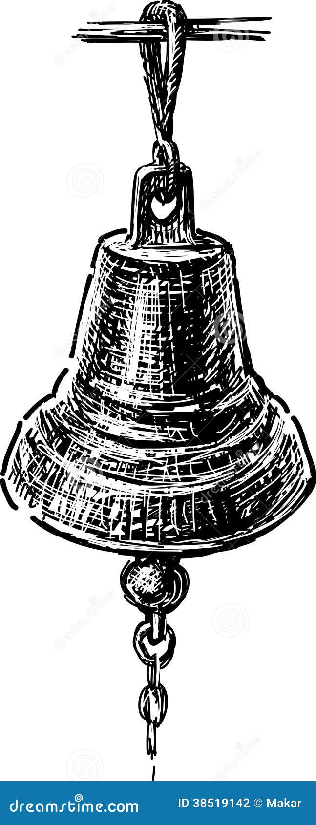 Antique bell stock vector. Illustration of single, equipment - 38519142