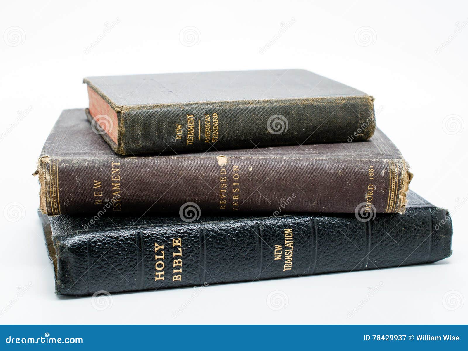 Antique Bibles Stacked stock image. Image of version - 78429937