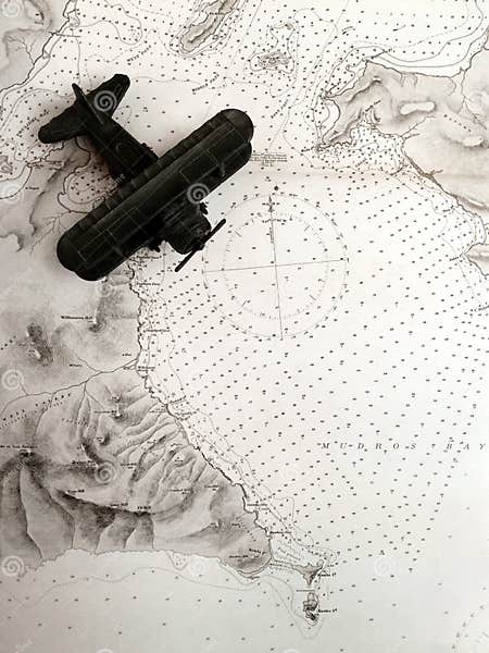 Antique biplane on old map stock photo. Image of biplane - 26190508