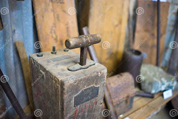 Antique Blasting Machine stock photo. Image of mining - 80506752