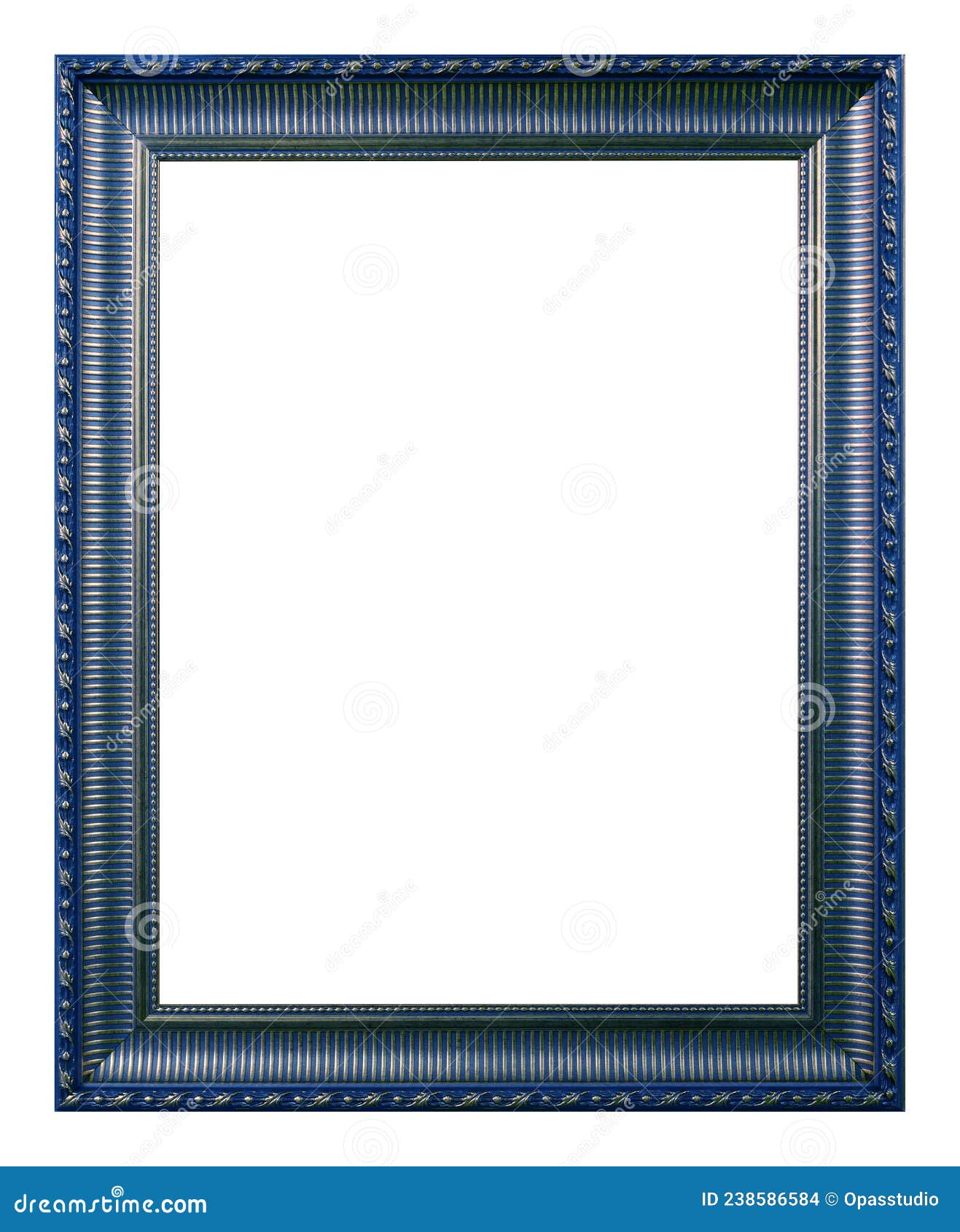 Antique Blue Frame Isolated on the White Background Stock Photo - Image ...