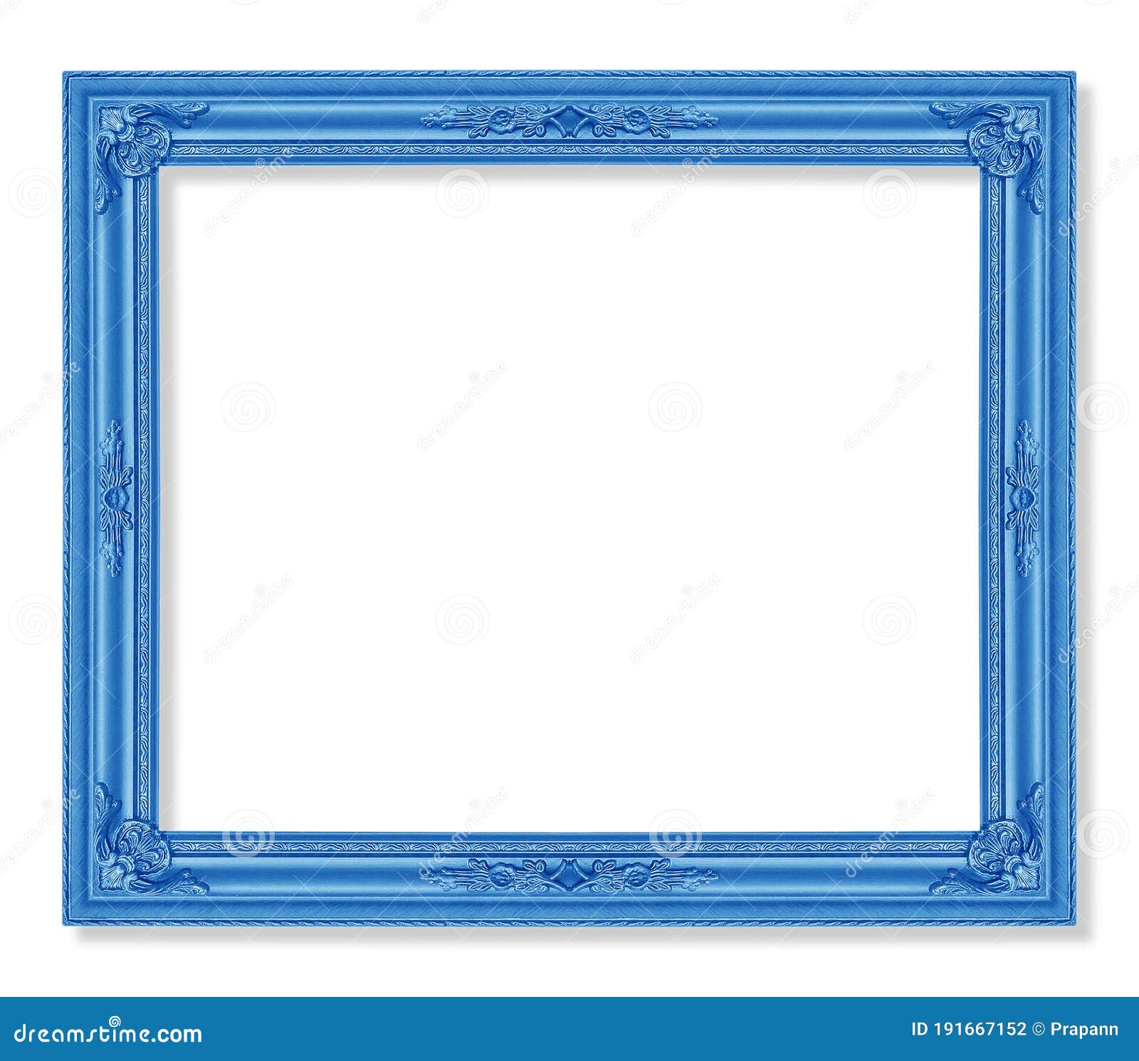The Antique Blue Frame on the White Background Stock Photo - Image of ...