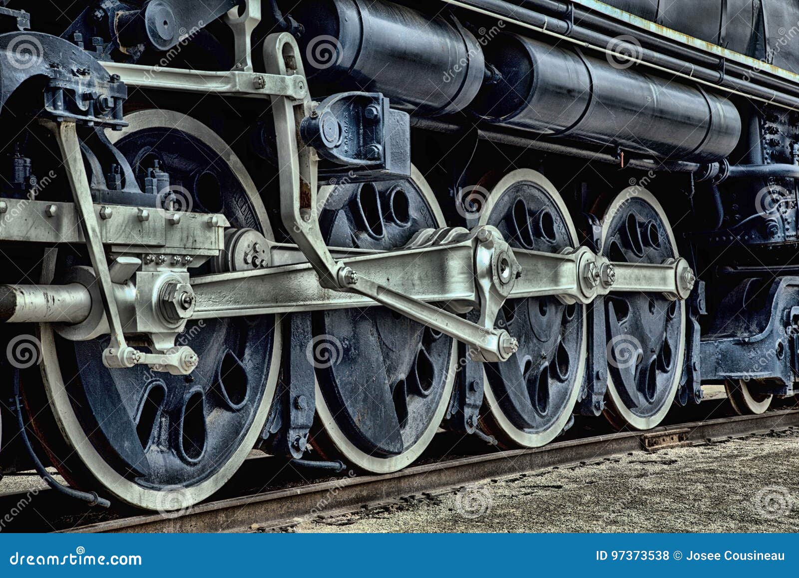 An Antique Blue Train on a Railway Stock Photo - Image of ...