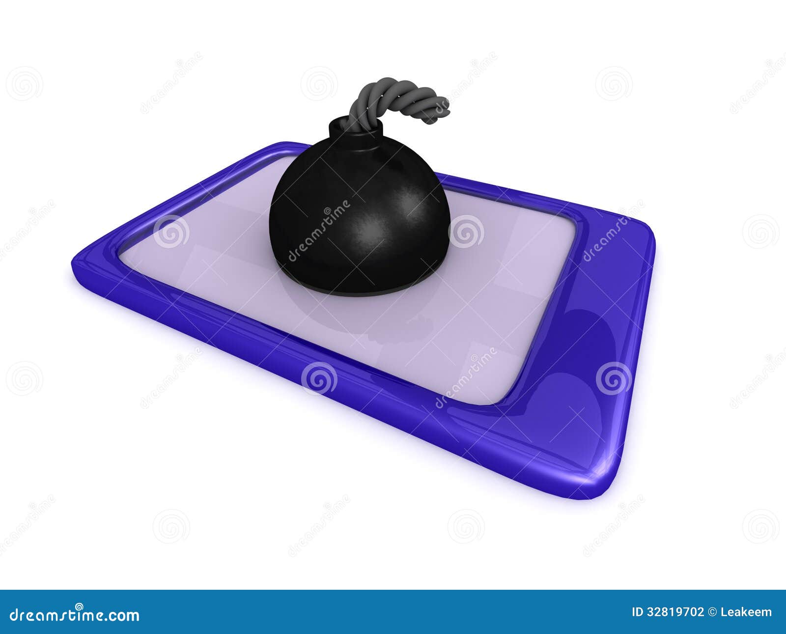 Antique Bomb on a Blue Tablet Gadget Stock Illustration - Illustration ...