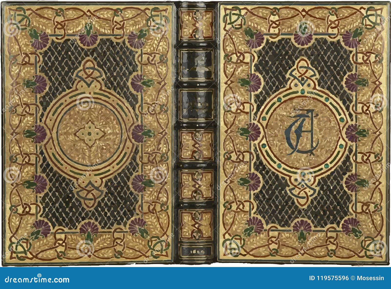 Antique Book Cover Stock Vector Illustration Of Layer 119575596