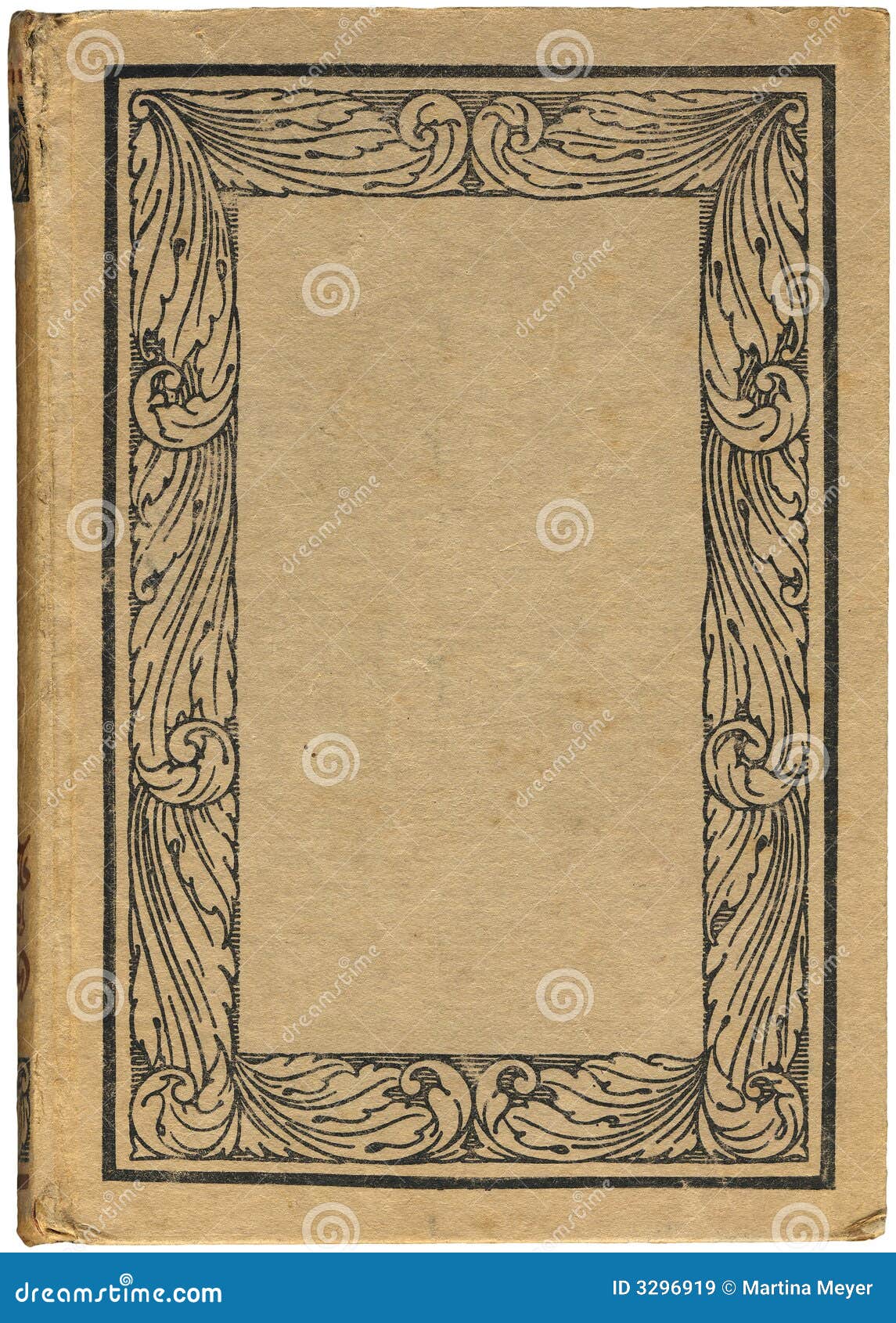 Antique Book with Floral Frame Stock Illustration - Illustration of ...