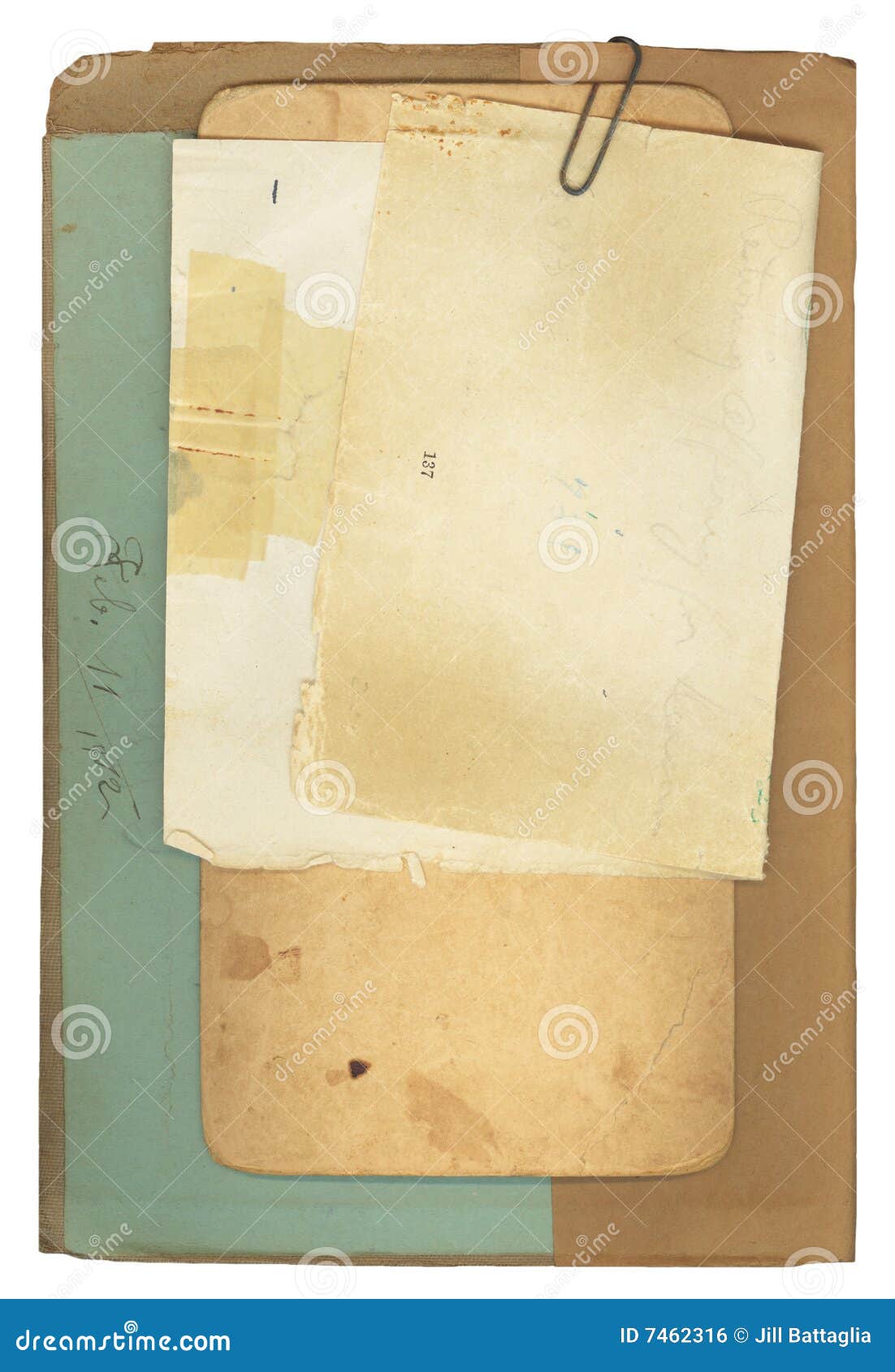 Antique Book and Note Paper Stock Photo - Image of antique, paperclip ...