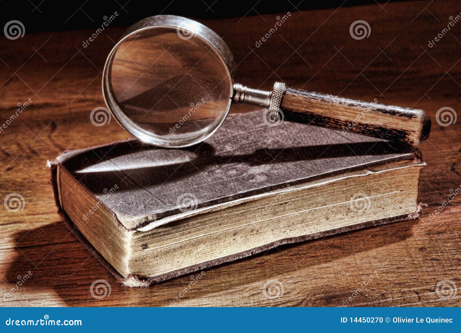 Antique Book and Old Magnifier Stock Photo - Image of magnifier, school ...