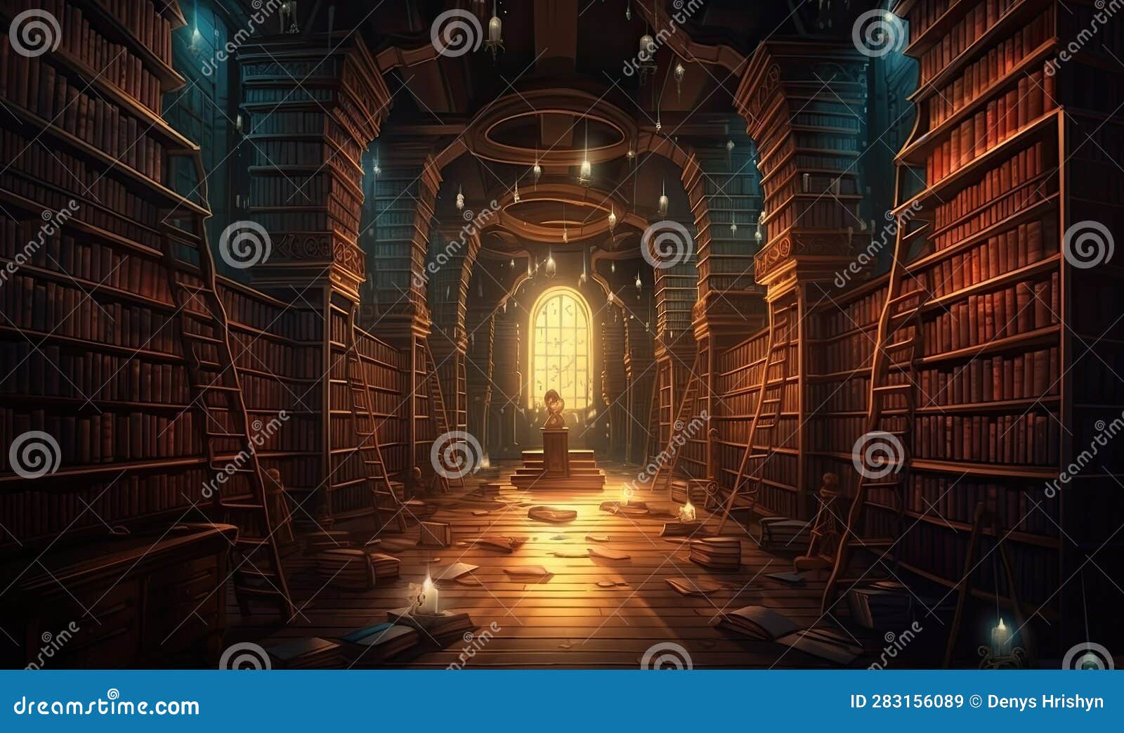 Antique Book Repository Displaying Numerous Bookcases and Cabinets ...