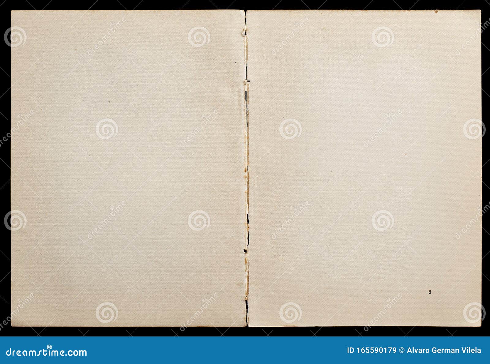 Antique Book Unfolded Showing Textured Pages Stock Image - Image of ...