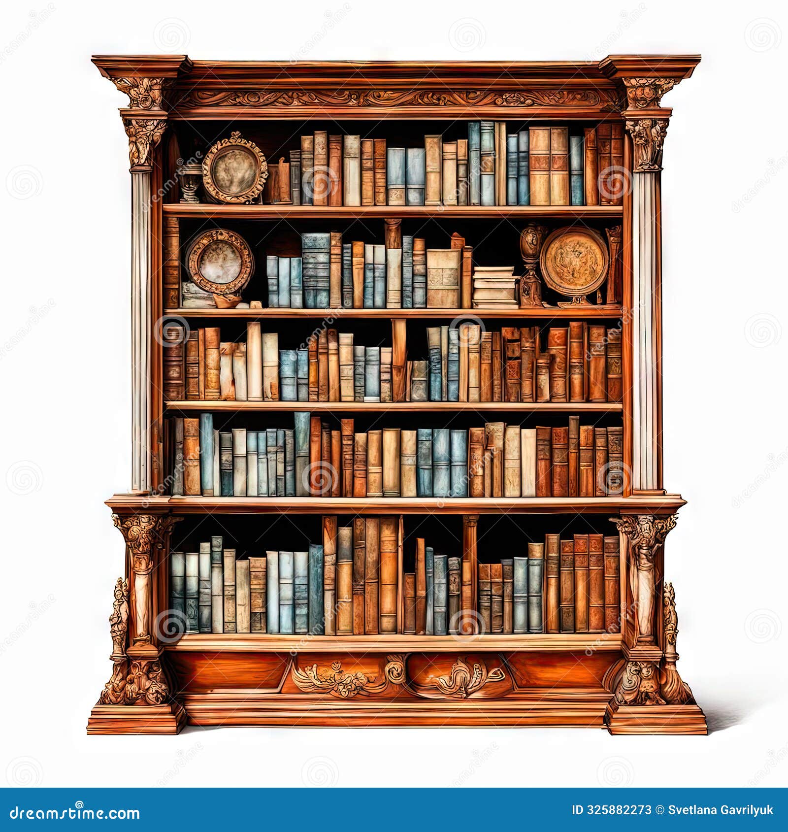 Antique Bookcase Room Silhouette Vector 06 | CartoonDealer.com #19712127