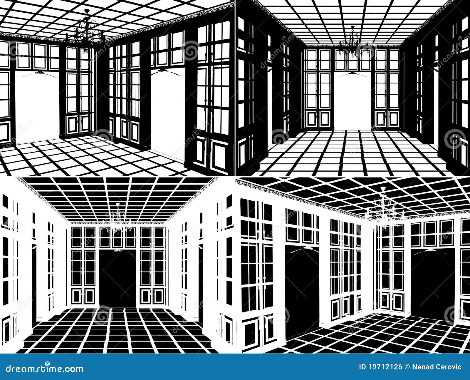 Antique Bookcase Full Of Old Books In Abandoned Mansion. Dark Wooden ...