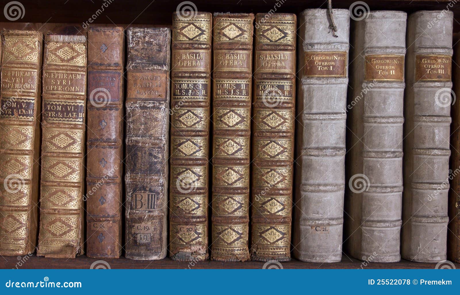 Old Books On Shelf