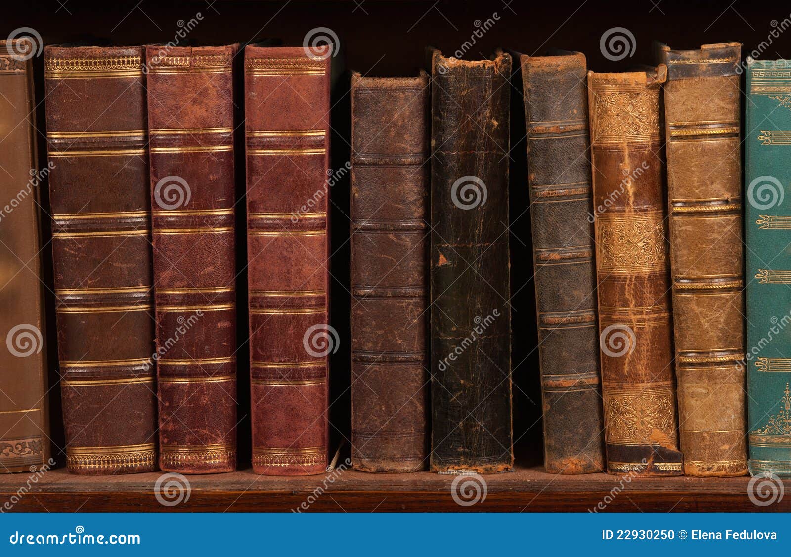 Antique books on shelf stock photo. Image of literature - 22930250