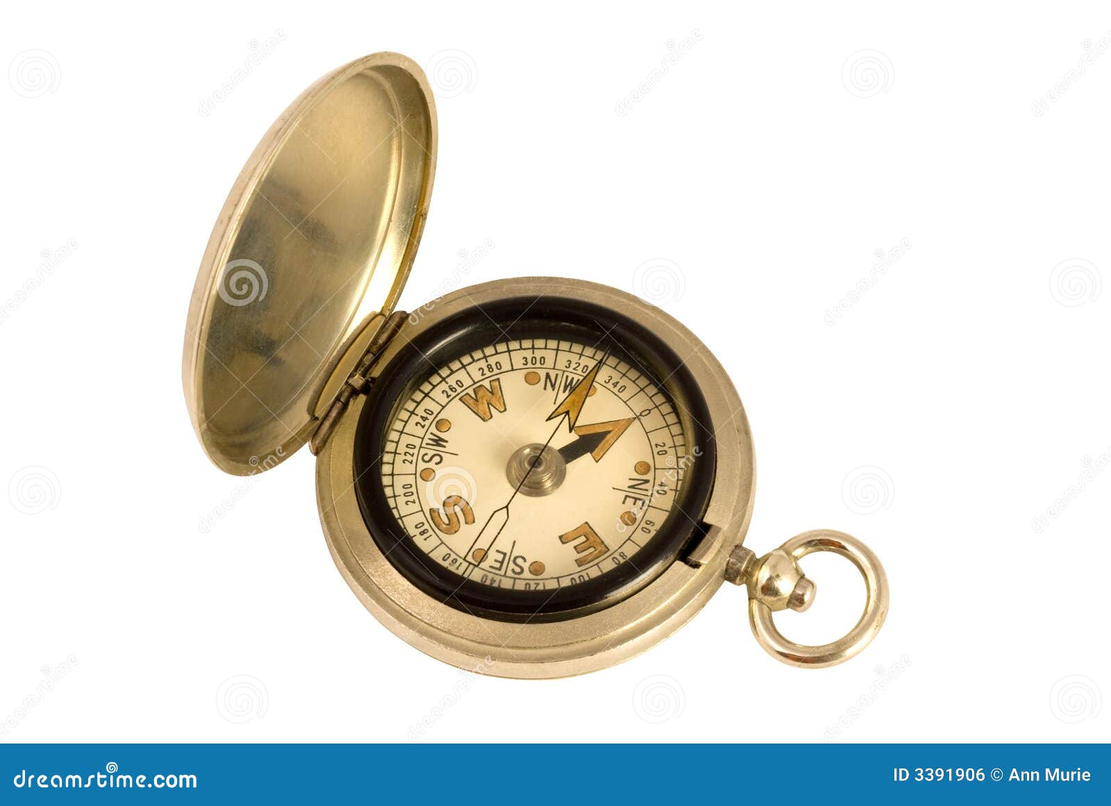 Antique Brass Compass stock photo. Image of explore, direction - 3391906