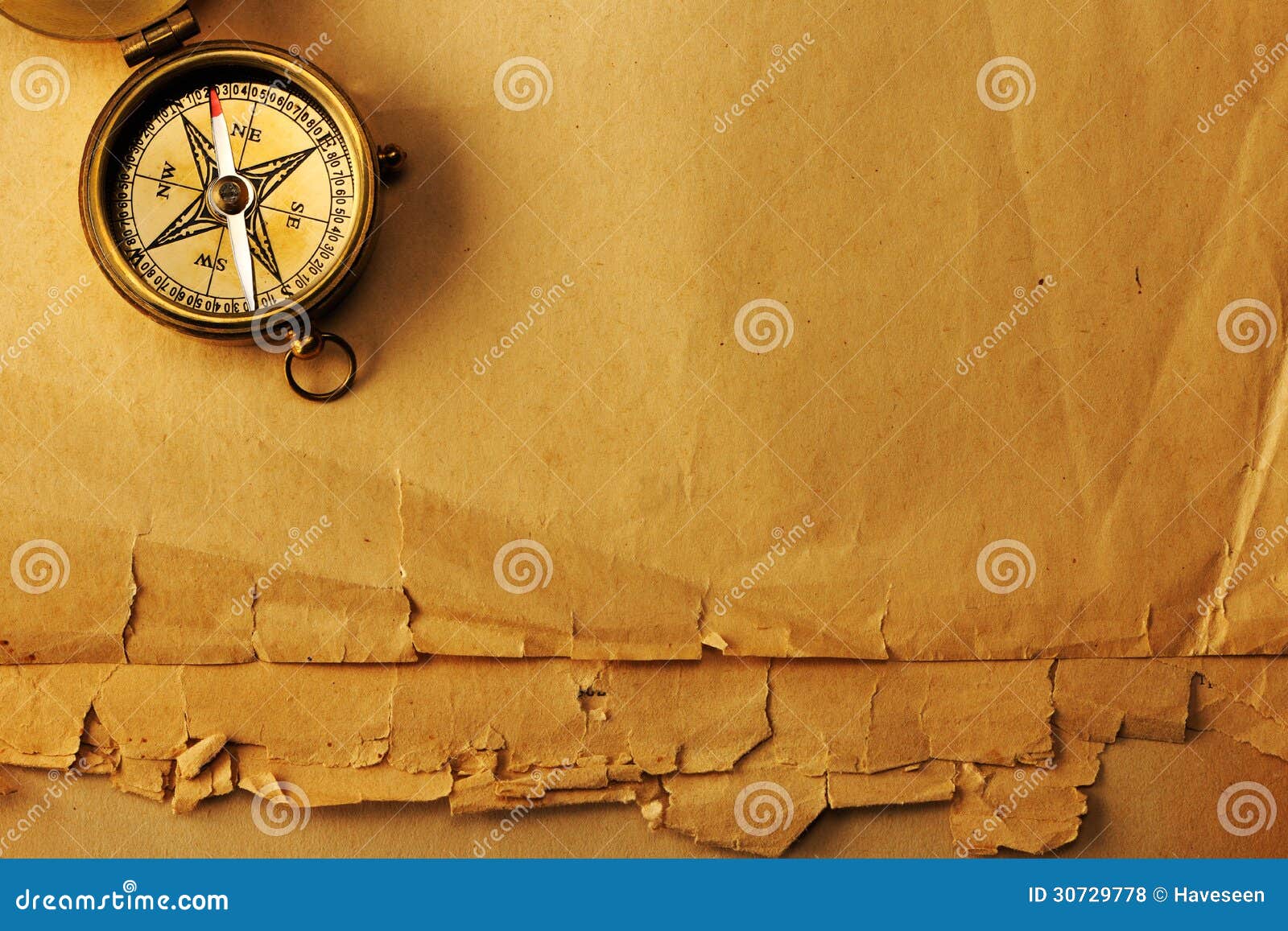 Antique Brass Compass Over Old Background Stock Photo - Image of ...