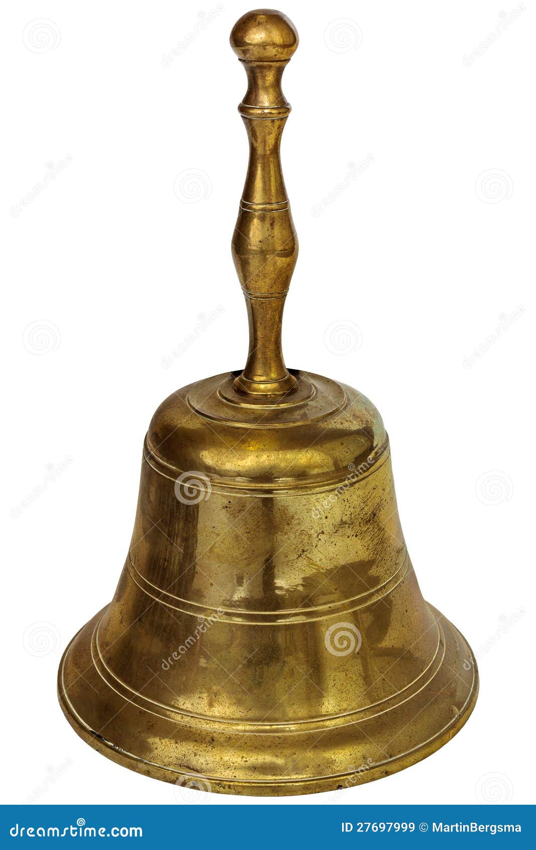 Antique Brass Hand Bell Isolated On White Stock Image Image Of Christmas Copper 27697999