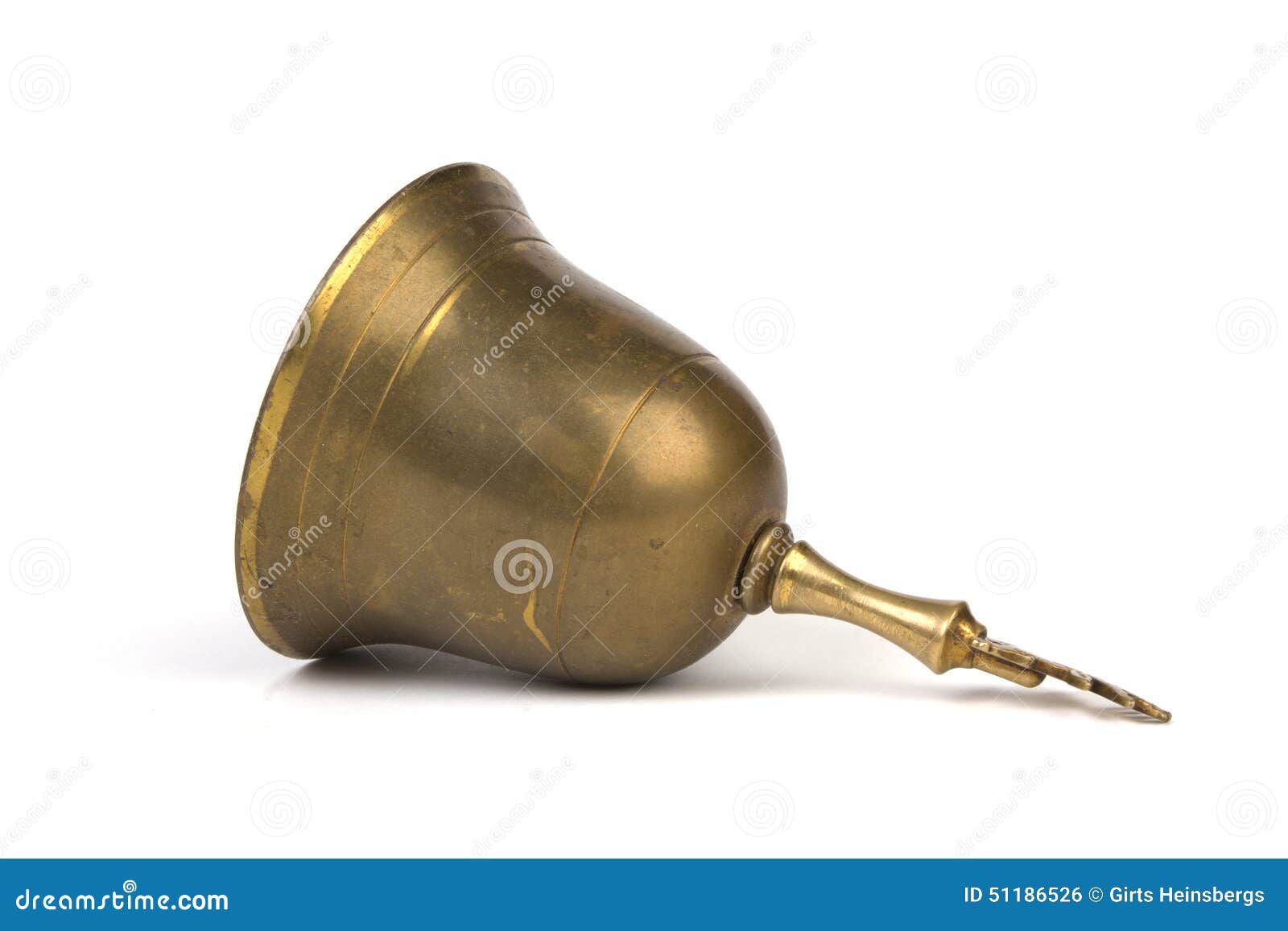 Antique Brass Hand Bell on White Stock Photo - Image of christmas ...