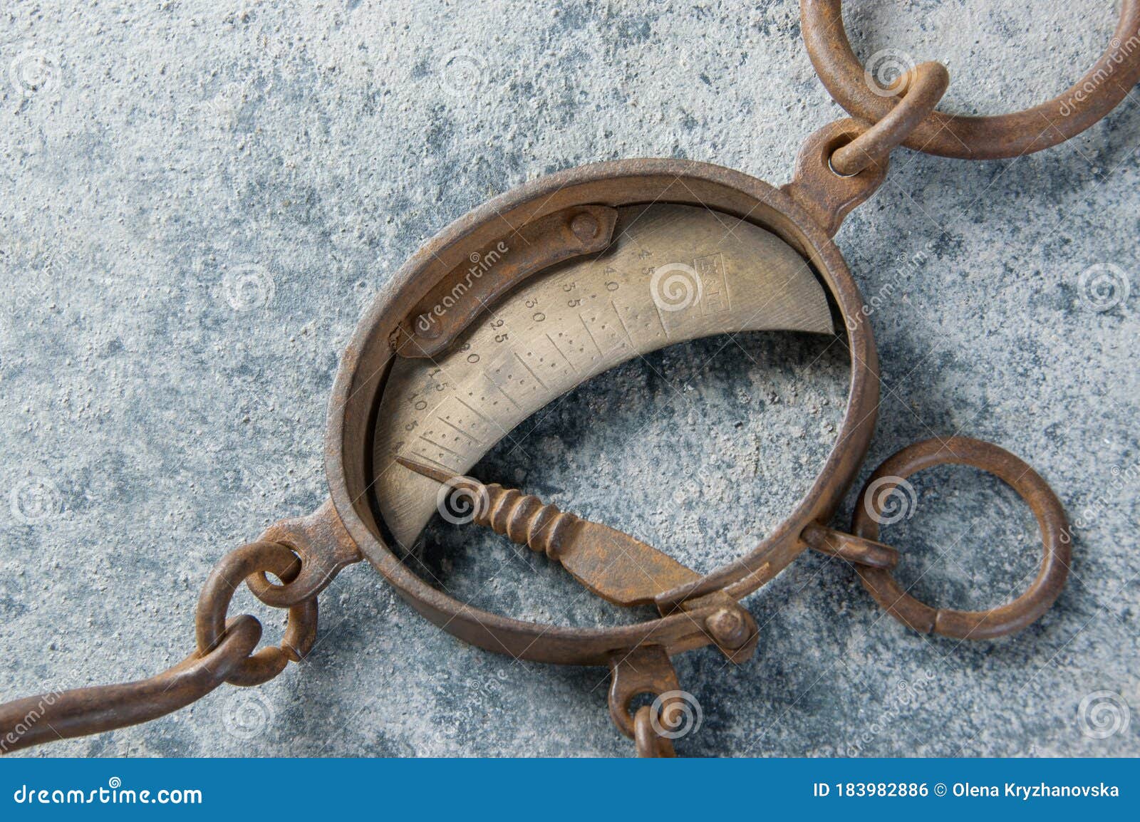 Antique Brass Iron Rusty Hand Scales with Hooks Stock Photo - Image of ...