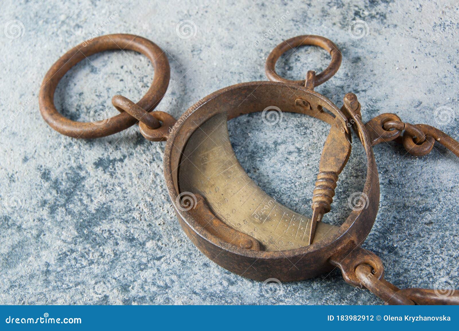 Antique Brass Iron Rusty Hand Scales with Hooks Stock Photo - Image of ...