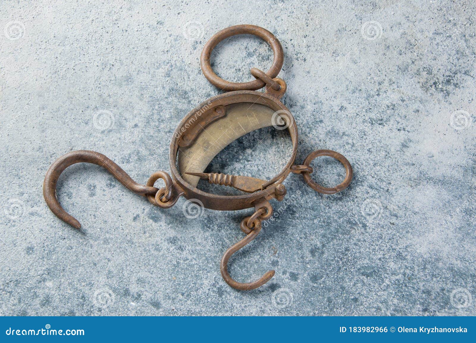 Antique Brass Iron Rusty Hand Scales with Hooks Stock Photo - Image of ...