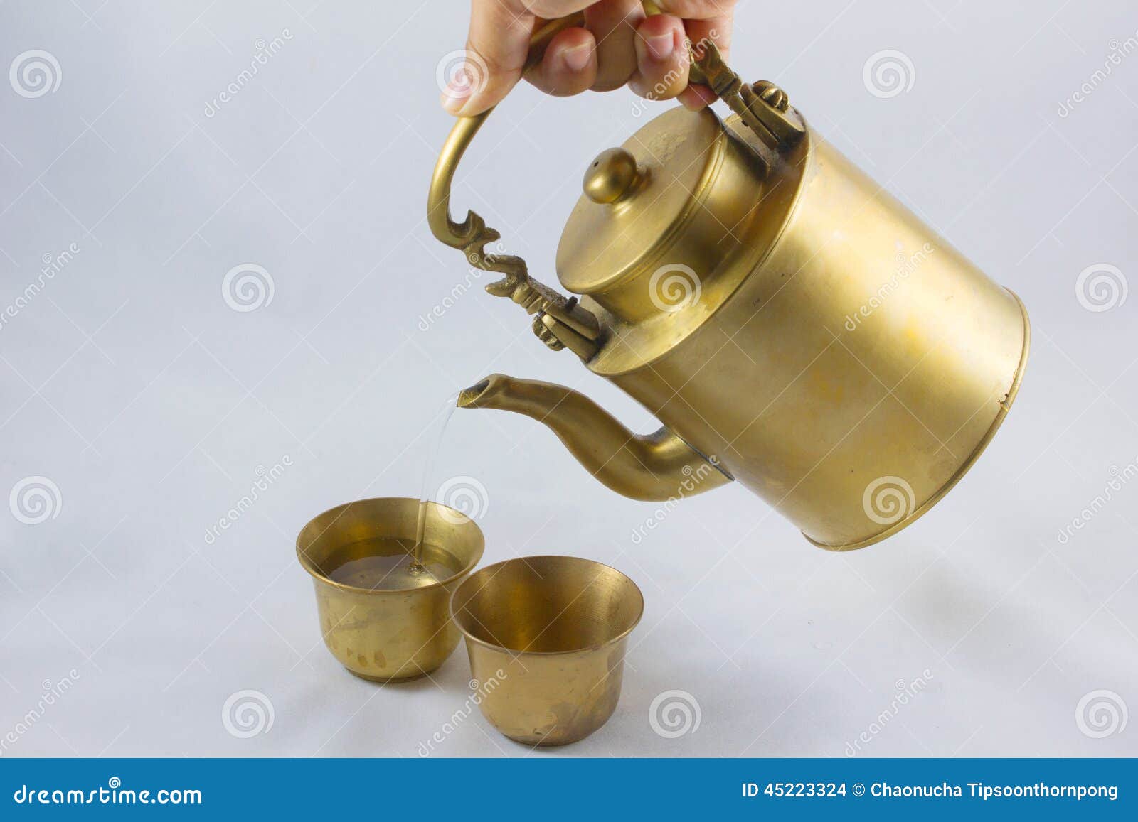 Antique brass kettle stock photo. Image of whistle, ancient - 45223324