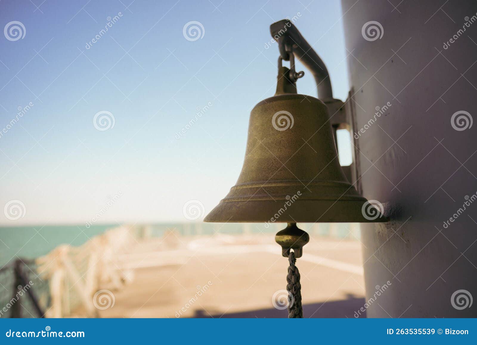 Antique brass ship`s bell stock image. Image of marine - 263535539