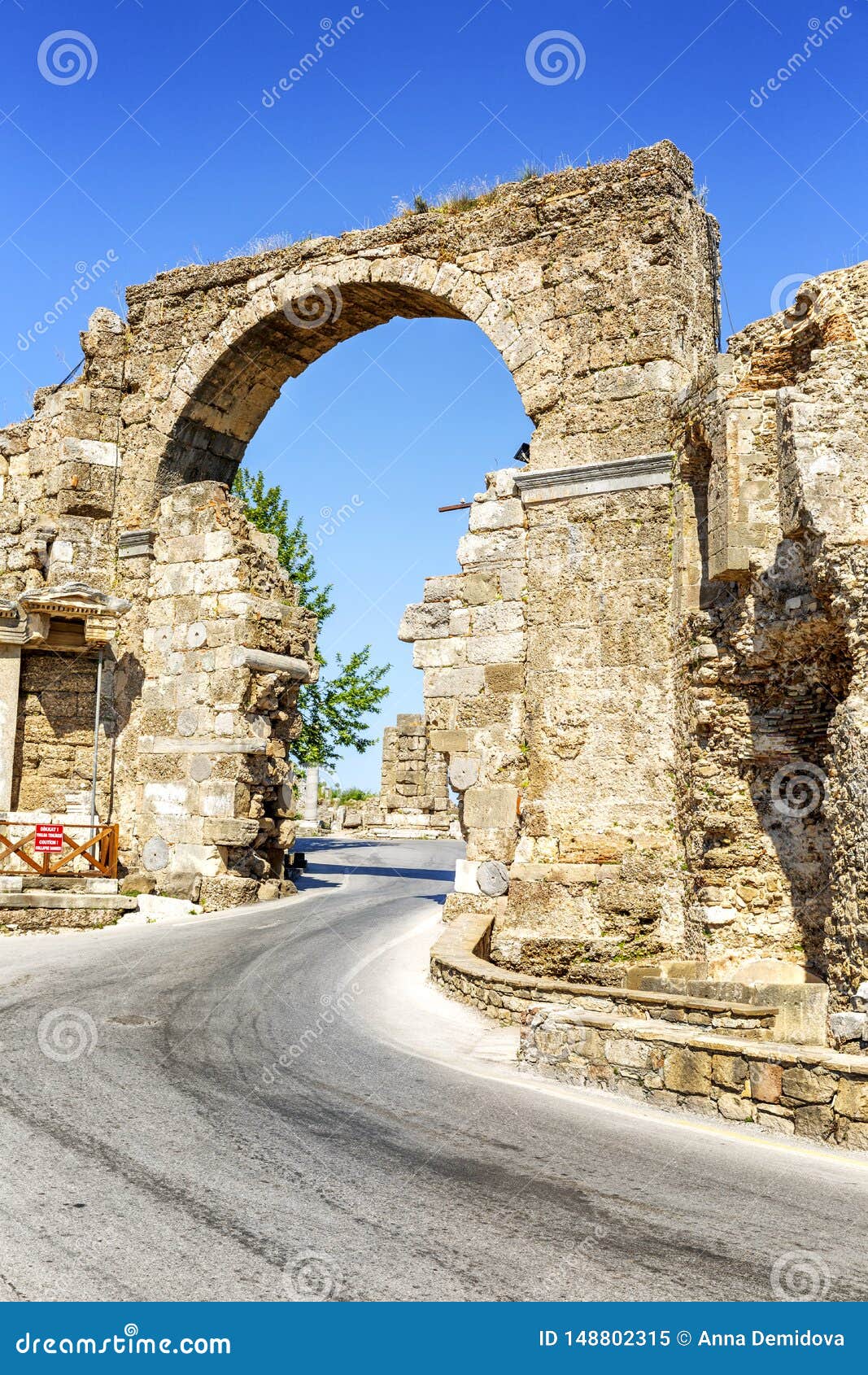Antique Brick Archway in the Old Town in Turkey. Stock Image - Image of ...
