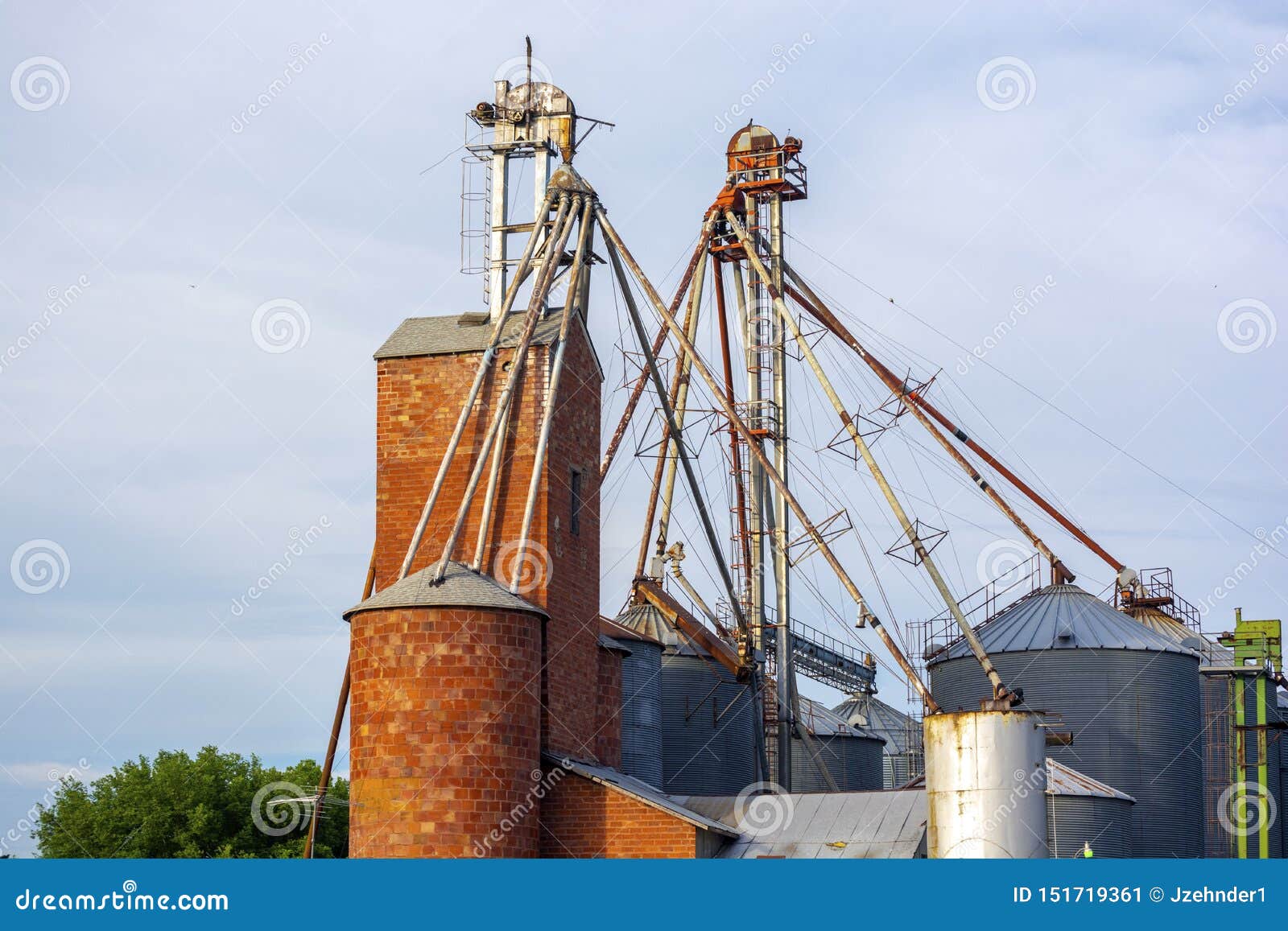 Antique Brick Grain Elevator Silo Structure during the Day Stock Image ...