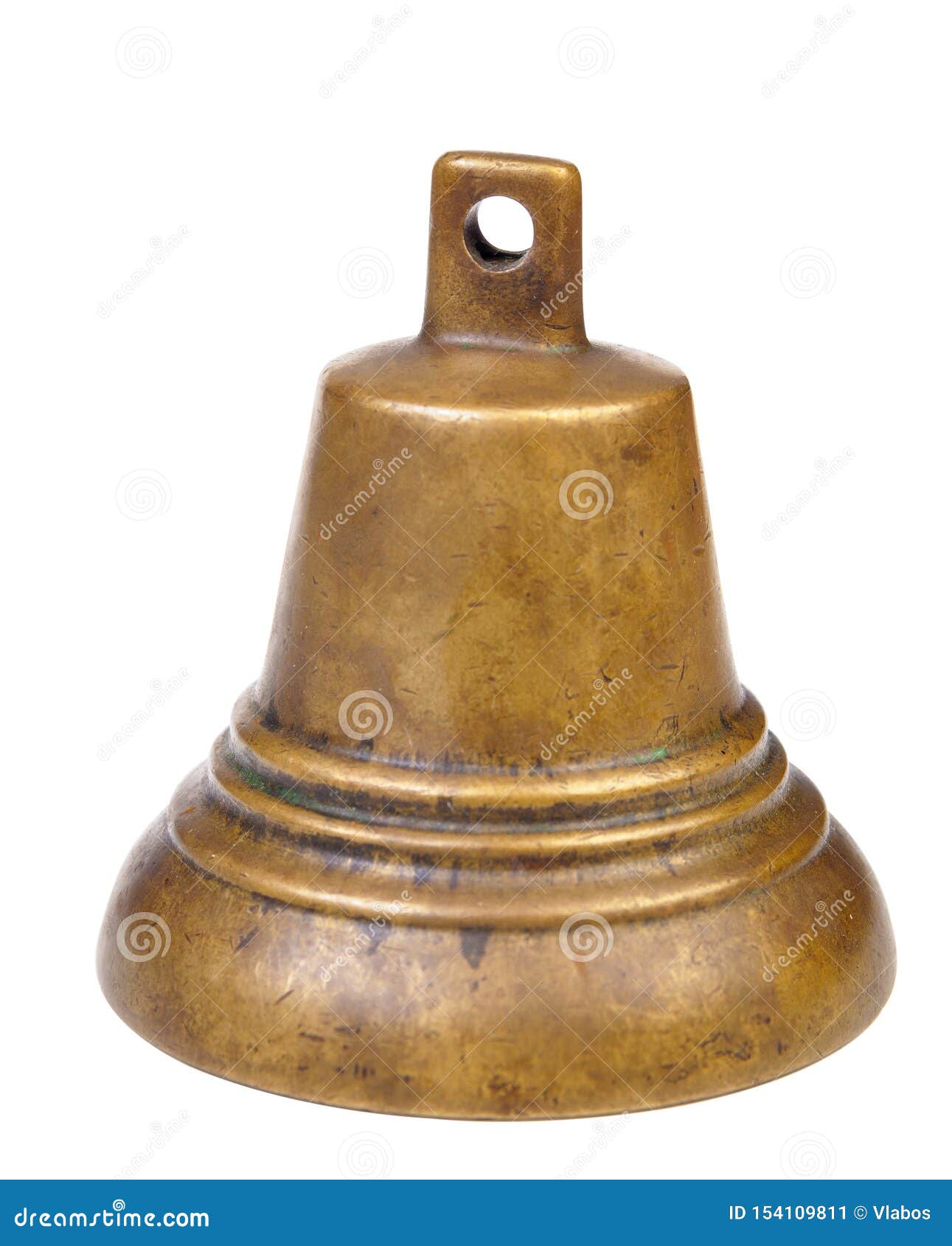 Antique Bronze Bell Isolated on White Background Stock Image - Image of ...