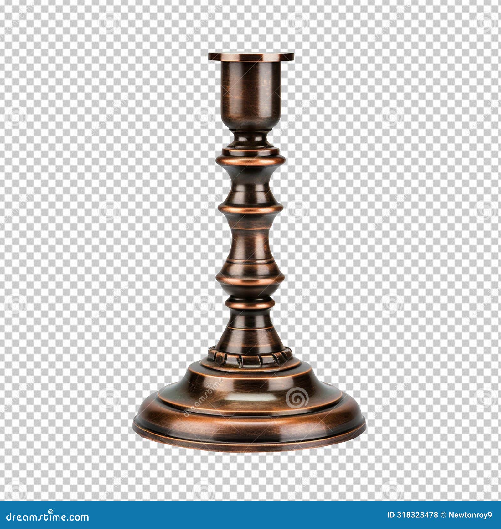 Antique Bronze Candlestick Isolated On Transparent Background Stock ...